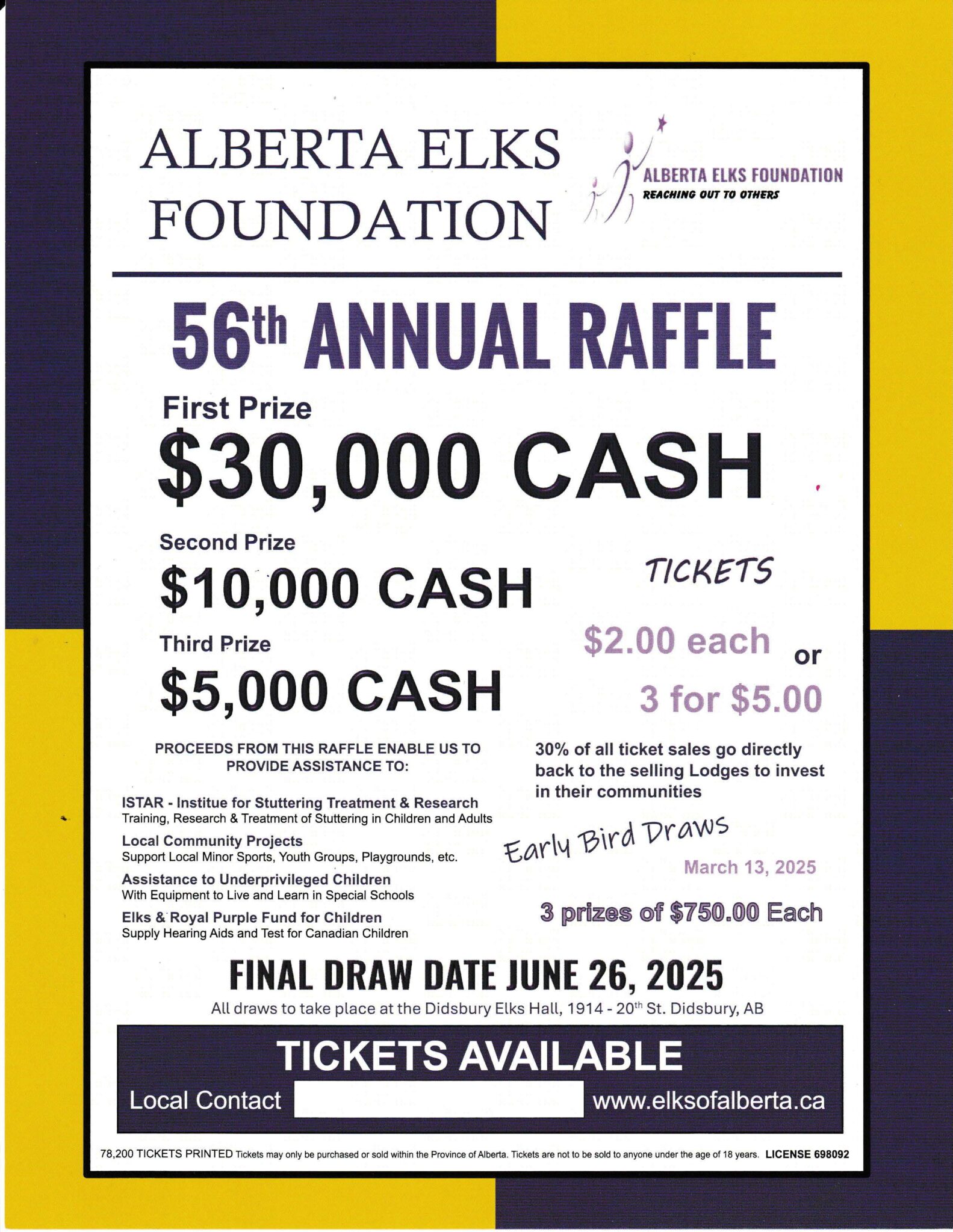 Raffle Information – Alberta Elks Association & Foundation